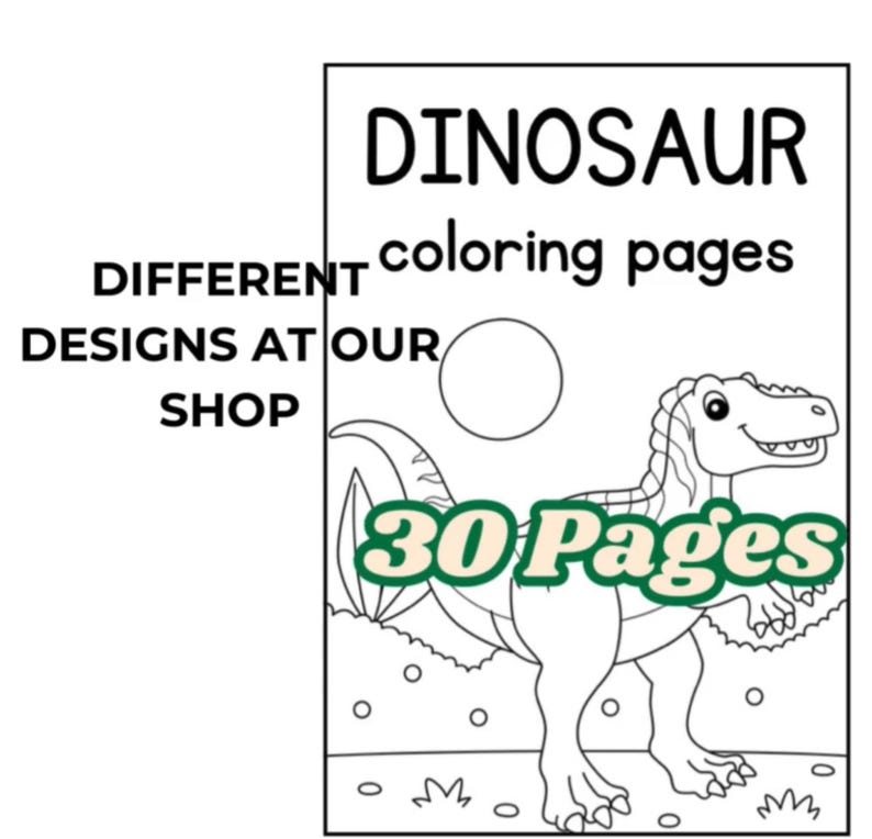 Dinosaur Coloring Placemat Activity Page, 2 Different Placemats ...