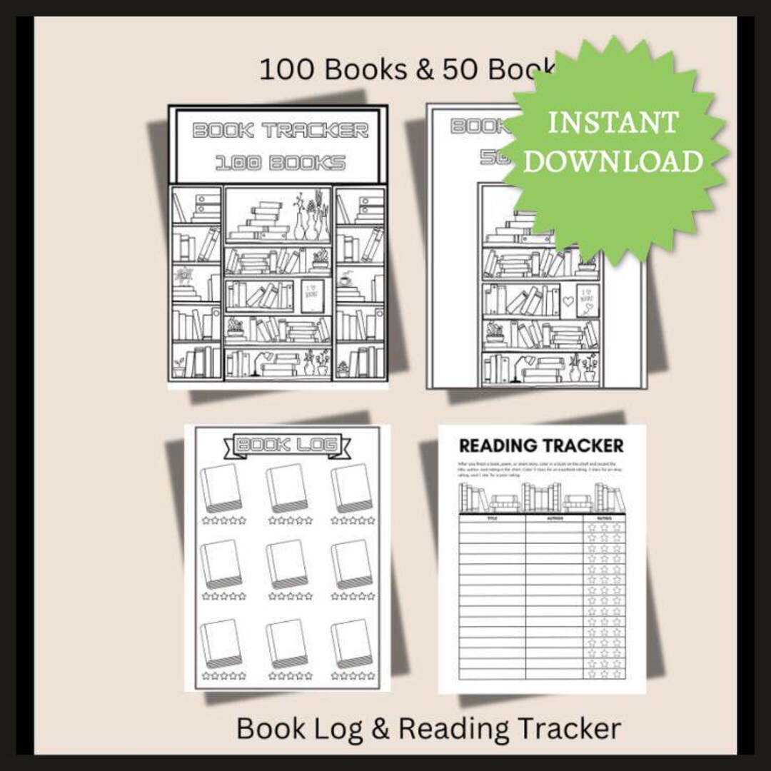 Colorful Bookshelf Reading Tracker & Log | 50 - 100 Books | Reading ...