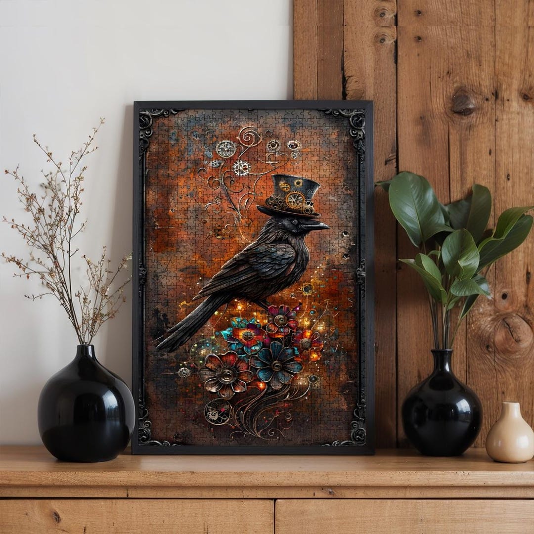 Steampunk Raven Jigsaw Puzzle: Oak Wood, 500 or 1000 Pieces - Etsy