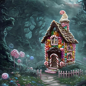 Candy Cottage Spooky Woods Diamond Art Kit, Magical Enchanted Design ...