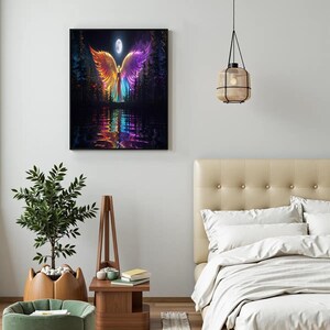 Angel in Forest Vibrant Diamond Painting Kit, Complete Craft, Spiritual ...