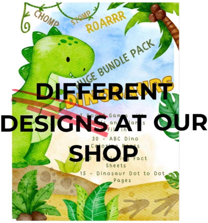 Dinosaur Coloring Placemat Activity Page, 2 Different Placemats ...