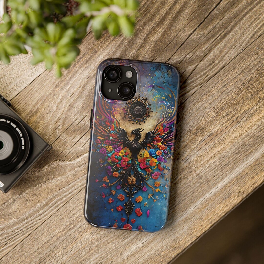 New iPhone 17, Phoenix Floral Design Tough Phone Case: Protective ...