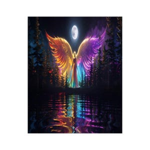 Angel in Forest Vibrant Diamond Painting Kit, Complete Craft, Spiritual ...