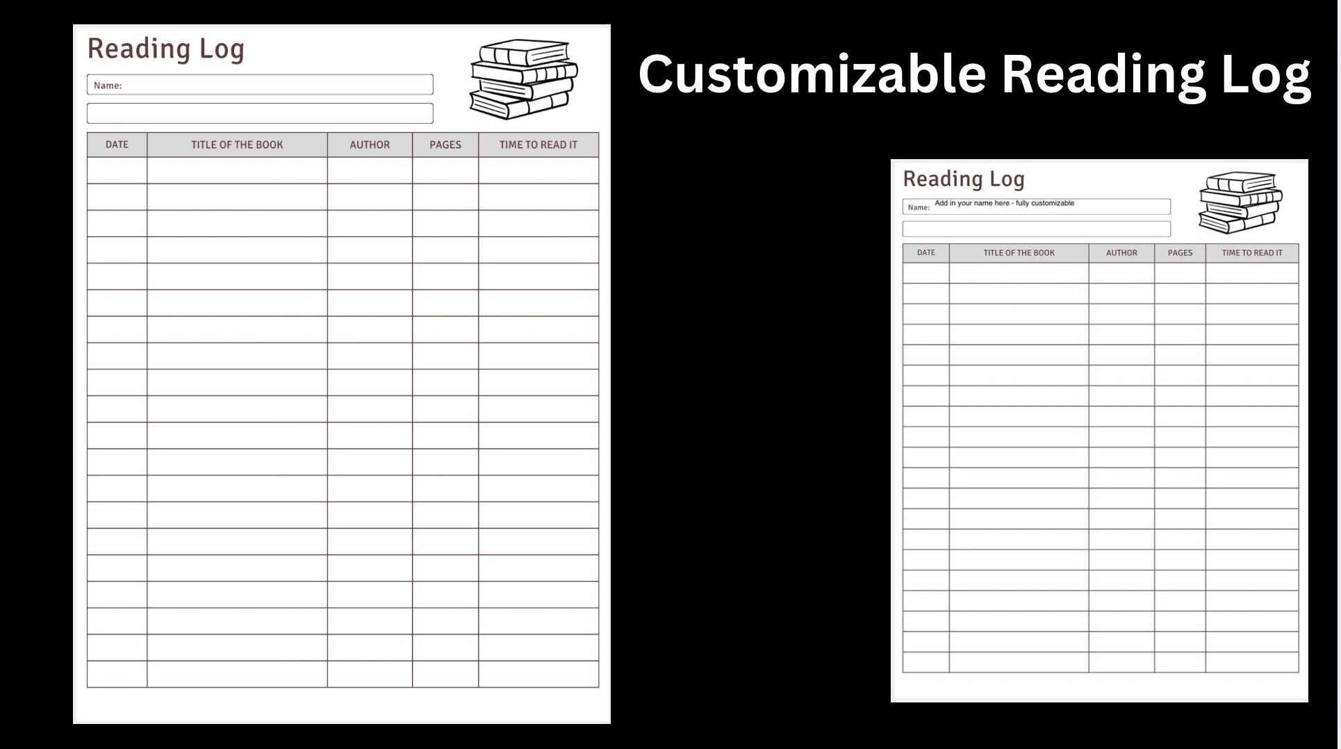 Editable Reading Log Printable. Reading Tracker Worksheets, Reading Log ...