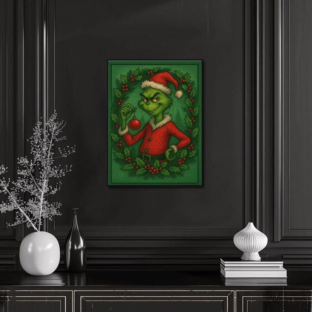 Grinch, Holiday Mischief Wreath, Diamond Painting Kit | Christmas DIY ...