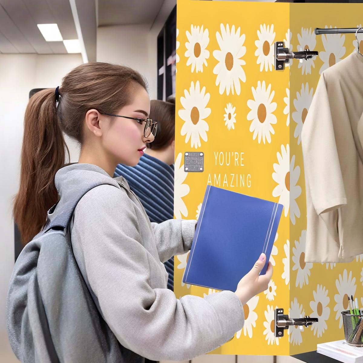 School Locker Magnetic Wallpaper 2 Pcs, Yellow and White Daisy Design ...