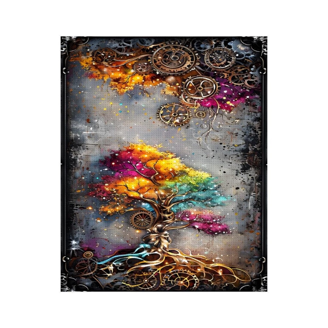 Diamond Painting, Tree, Steampunk, Colorful, 2 Designs, Diamond ...
