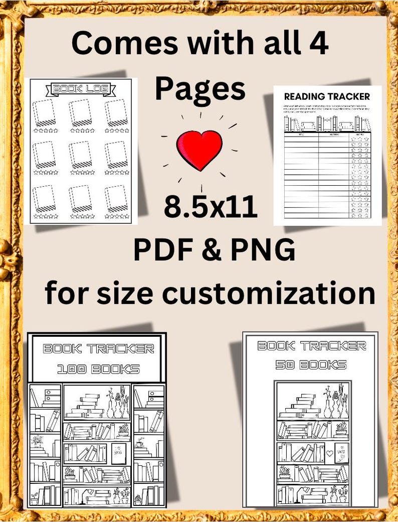 Bookshelf Reading Tracker Printable, Reading Log, Books Read Printable ...