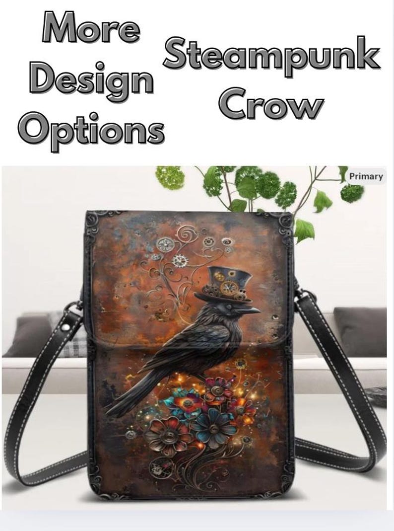 Steampunk Crow Cell Phone Purse With Shoulder Strap - Etsy