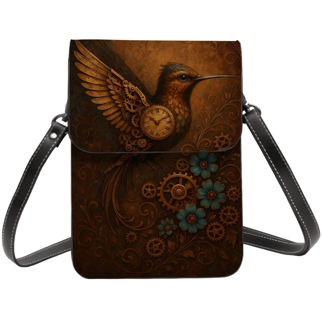 Steampunk Hummingbird Phone Purse, Clockwork Bird Crossbody Bag - Etsy