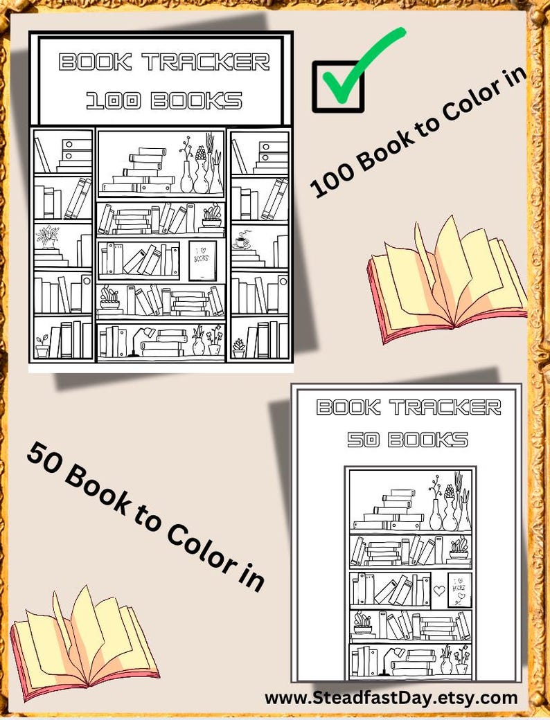 Bookshelf Reading Tracker Printable, Reading Log, Books Read Printable ...