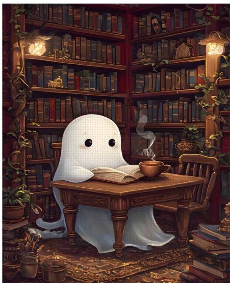 Ghost in Library Diamond Painting Kit - Fantasy Art, DIY 16x20 Diamond ...