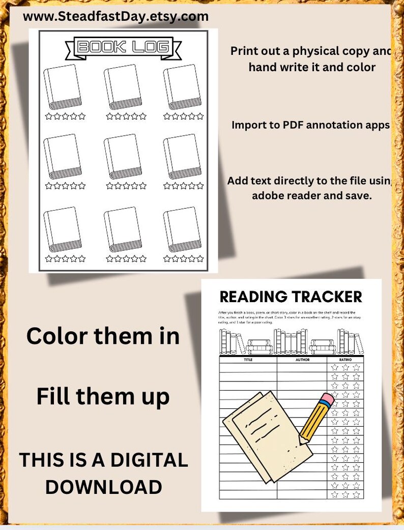 Bookshelf Reading Tracker Printable, Reading Log, Books Read Printable ...