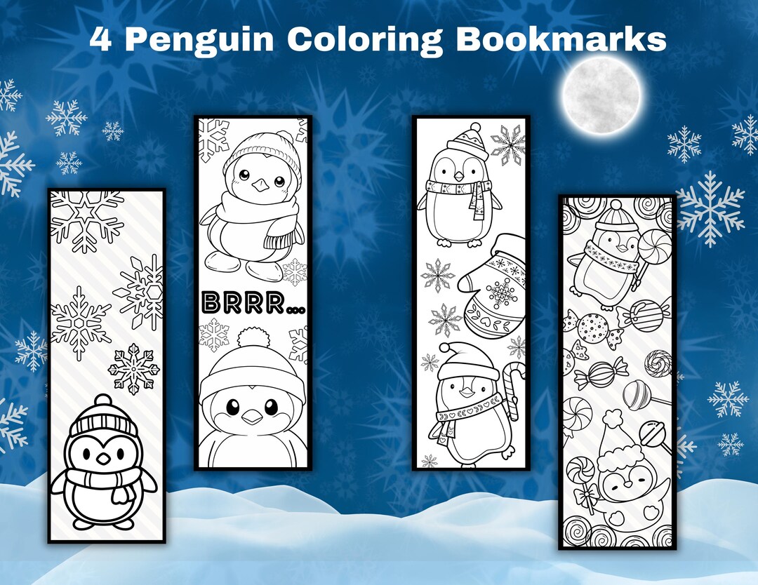 Penguin Coloring Activity Printable Bookmarks, Great Activity, Kids ...