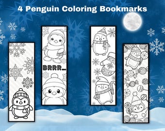 Penguin Coloring Activity Printable Bookmarks, Great Activity, Kids ...