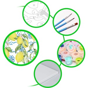 Paint by Number, Lemons and Flowers, Framed Paint by Numbers Kit for ...