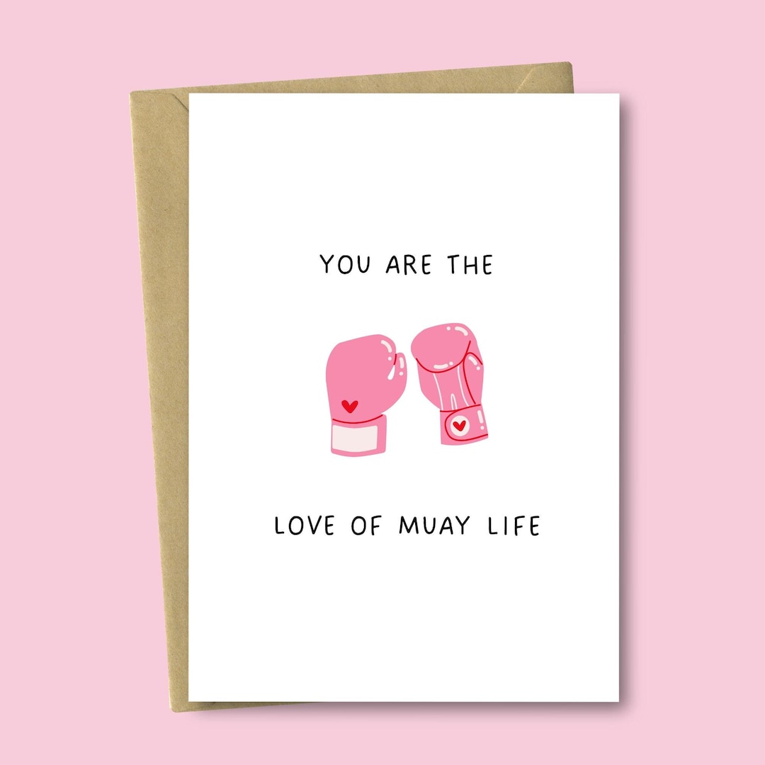 Muay Thai Love Greeting Card, Punny Boxing Gift, Fighters Lovers MMA ...