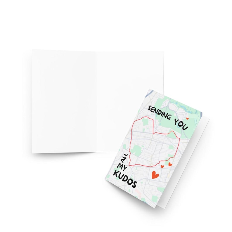 Strava Kudos Card for Runners & Cyclists, Running Route Heart Map Card ...