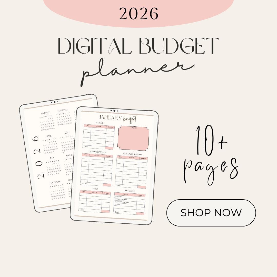 2026 Budget Planner | Minimalist Printable Finance Planner | Monthly ...