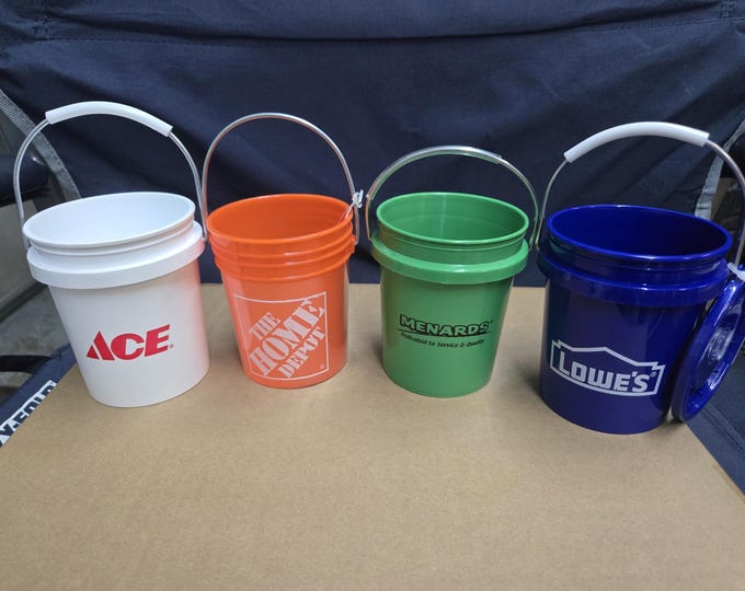 4 Viral Buckets - Mini Home Depot Bucket, Mini Lowe’s Bucket WITH LID ...