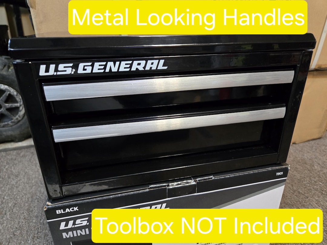 Metal Looking Decals for U.S. General Mini Toolbox Harbor Freight Tool ...