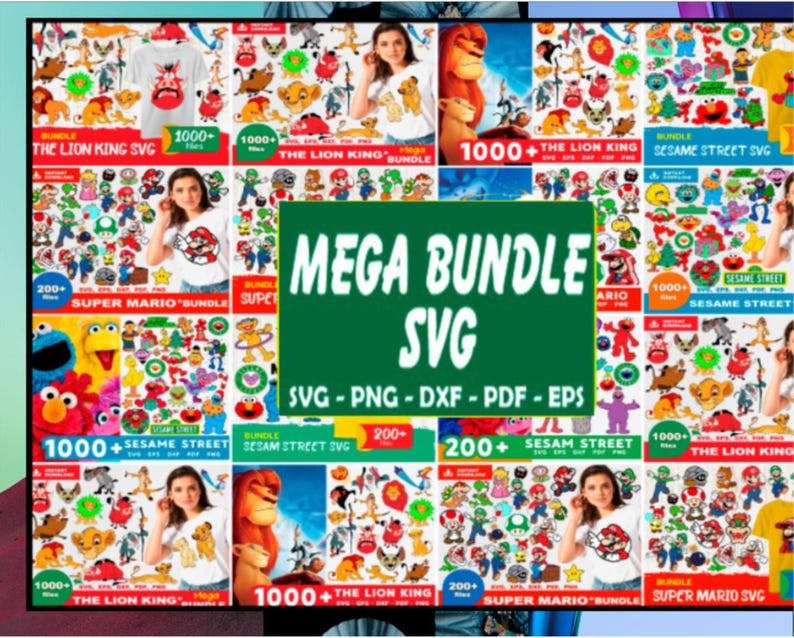 Sesame Street and Mario Mega Bundle Svg, Sesame Treet Svg, Mario Svg - Etsy