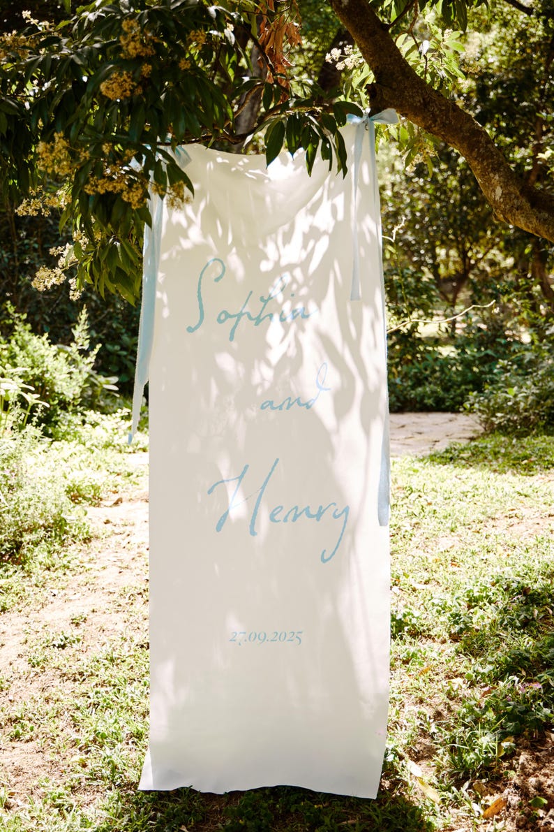 Wedding Fabric Sign, Linen Welcome Sign, Personalized Banner ...