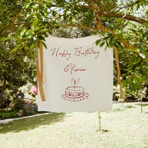 Custom Birthday Sign | Fabric Name Banner | Personalized Party Decor ...