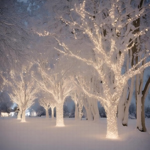 White Winter Wonderland Digital Download | Snowy Landscape Art ...