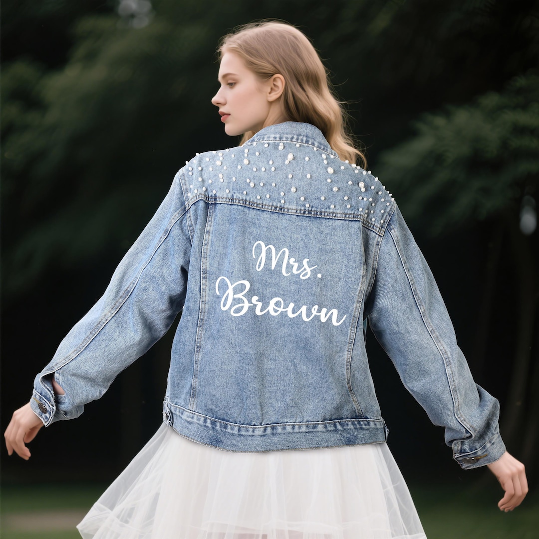 Personalized Wedding Bridal Denim Jacket,bride Jean Jacket, Bride to Be ...