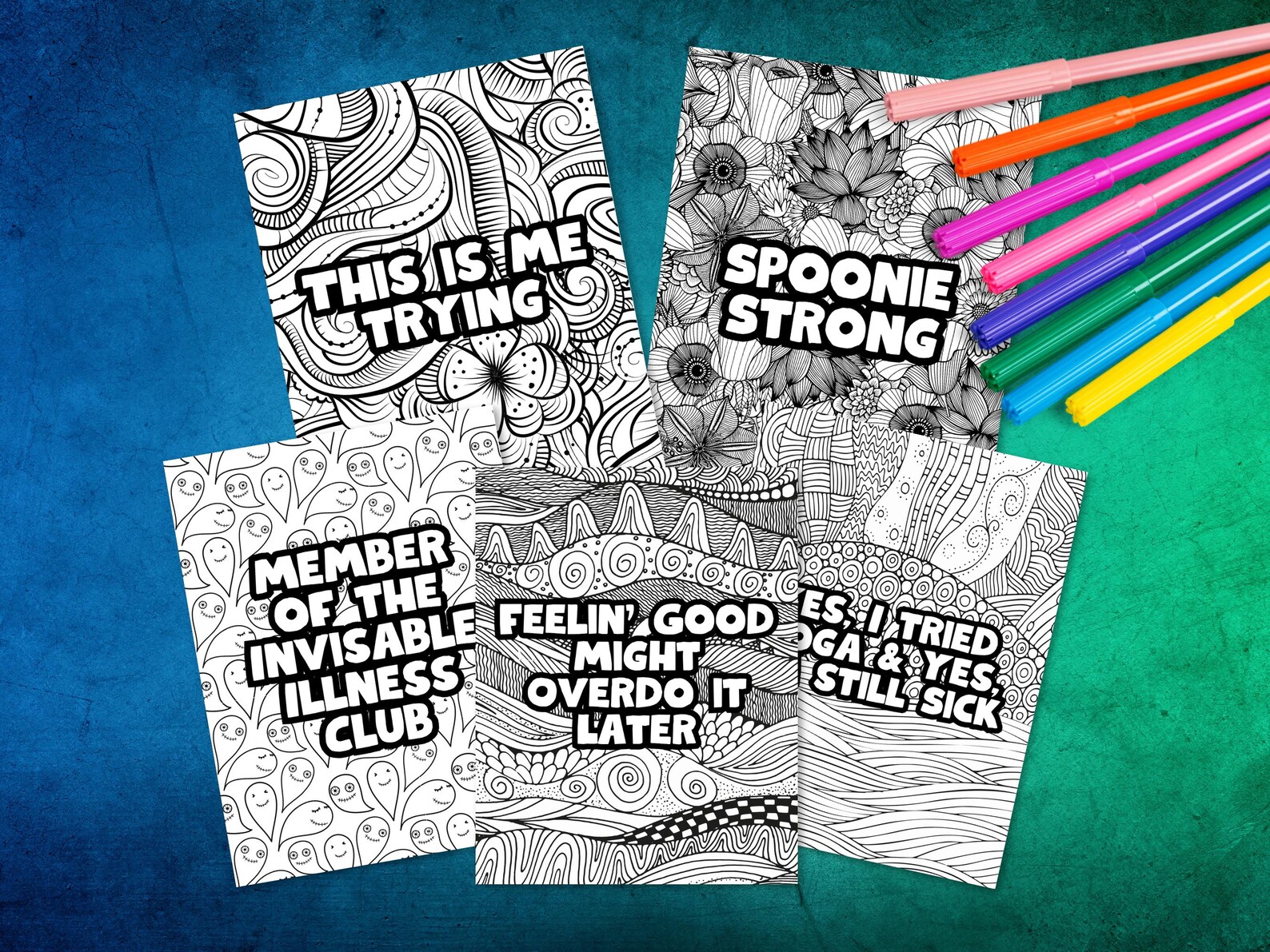 Spoonie Coloring Pages Chronic Illness Coloring Book Spoonie Coloring ...