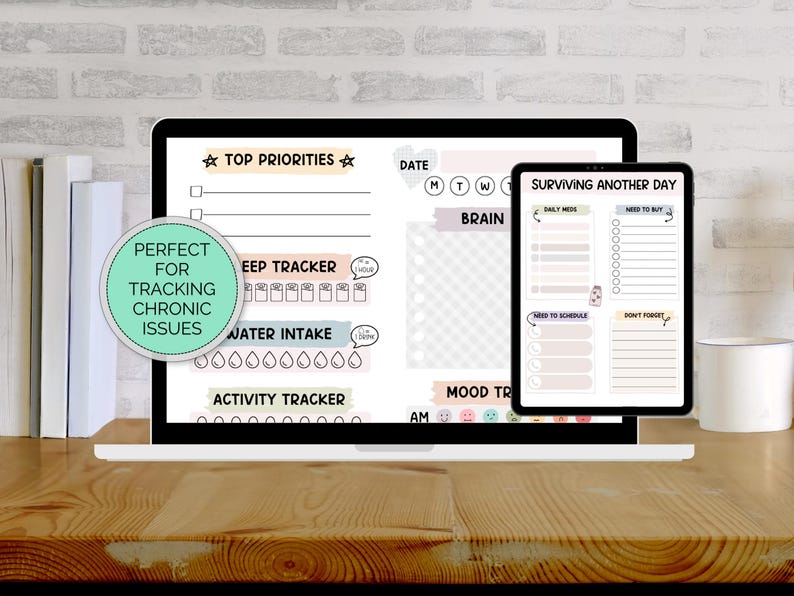 Spoonie Daily Journal Template: Chronic Illness Symptom Tracker ...