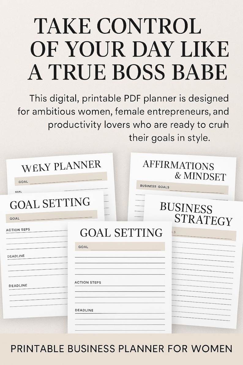 Girl Boss Planner PDF | Printable Business Planner for Women | Digital ...