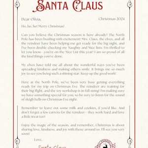 Personalized Letter From Santa - Etsy