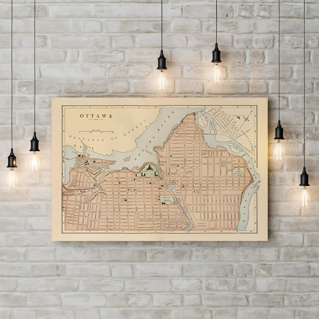 Antique Map of Ottawa Vintage City Map Print for Home Office Living ...