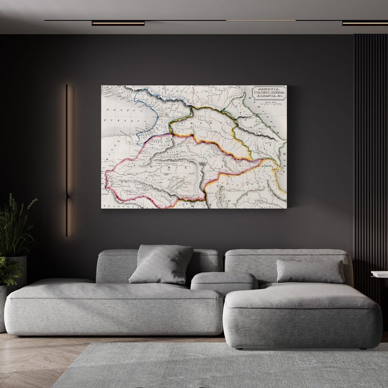 Historical Map of Armenia Colchis Iberia Albania Vintage Geography Wall ...