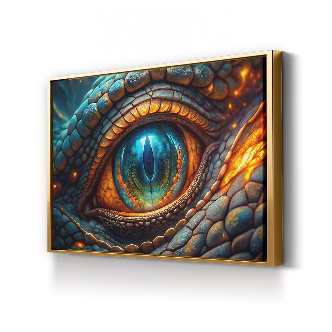 DRAGON'S EYE Fantasy Art Print of a Dragon's Eye With Stunning Blues ...