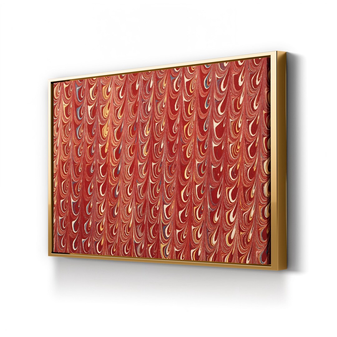 Red Marble Paper Print: Vintage Bookbinding Endpaper Art - Etsy