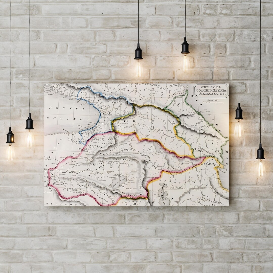 Historical Map of Armenia Colchis Iberia Albania Vintage Geography Wall ...