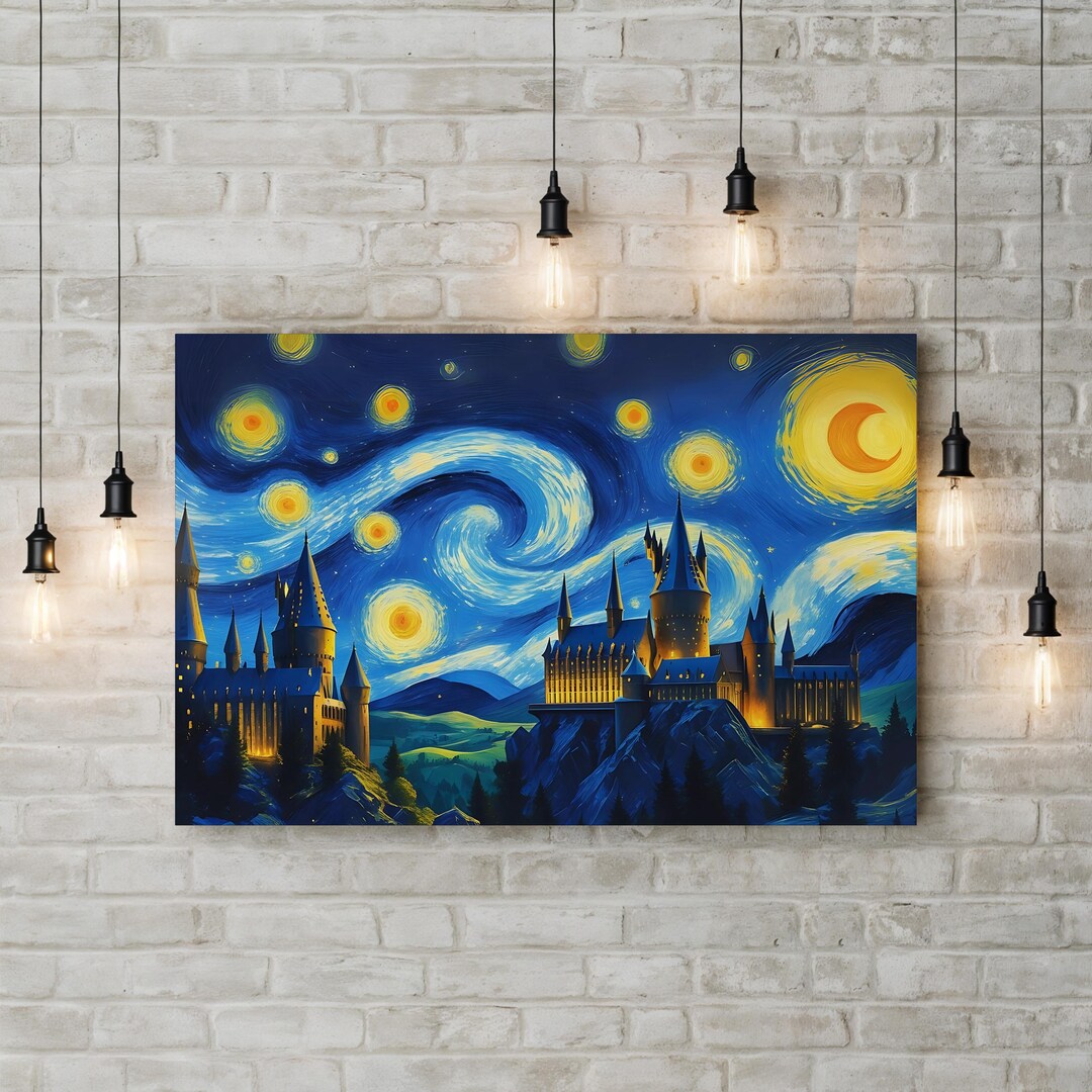 Castle Van Gogh Wall Art Print Sci Fi Canvas Decor Van Gogh Style ...