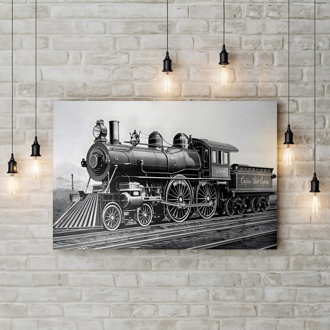 Vintage 19th Century Locomotive Print Class 999 Steam Engine From New ...