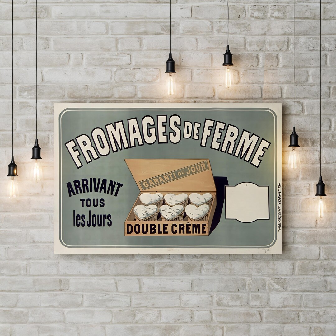 Vintage Fromages De Ferme French Cheese Advertisement Retro Dairy ...