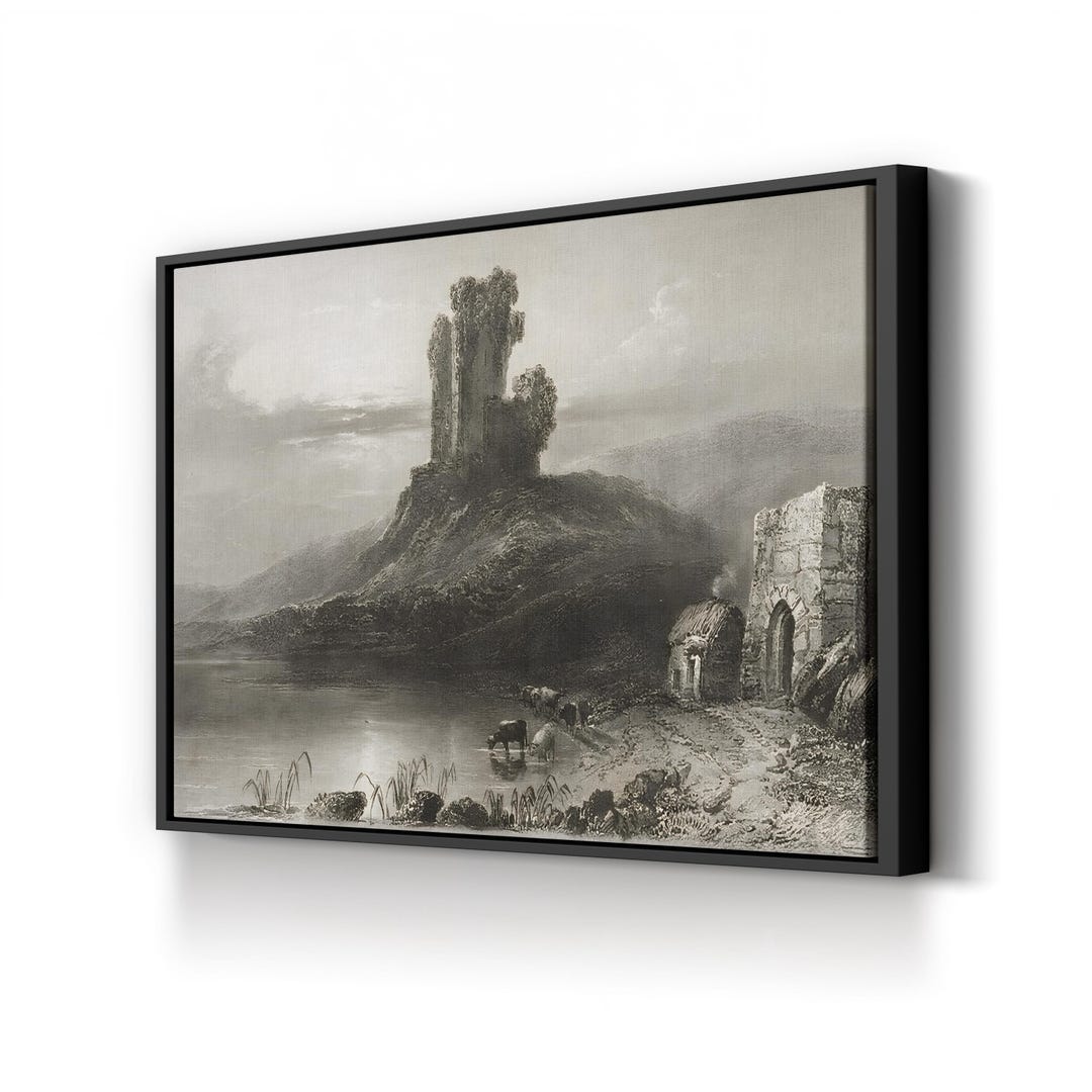 Kilcolman Castle Ruins Print: Vintage Irish Landscape Framed Canvas - Etsy