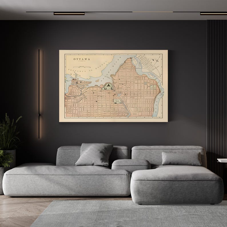 Antique Map of Ottawa Vintage City Map Print for Home Office Living ...