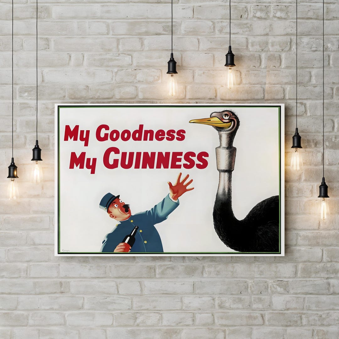 Retro 1950s Guinness Beer Ad - "my Goodness My Guinness" Vintage Poster ...