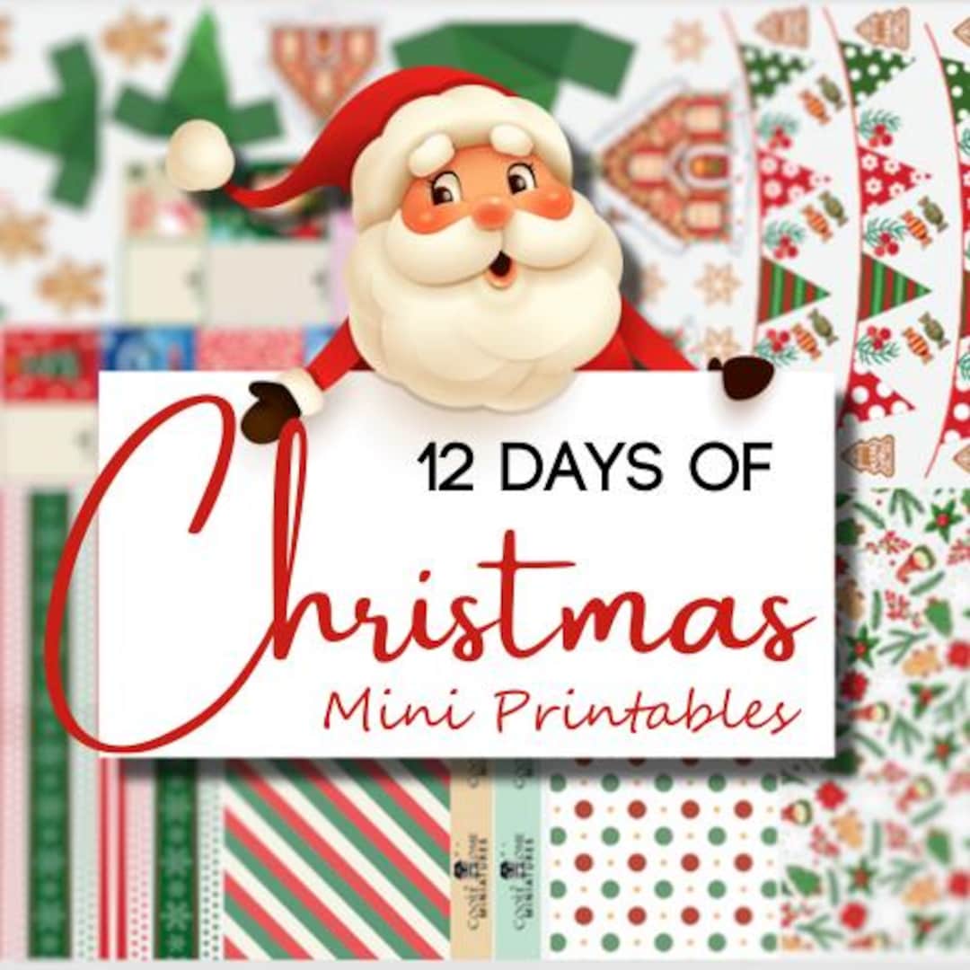 Dollhouse, Christmas, Printables, Mini, Miniature, 1:12 Scale, Instant ...
