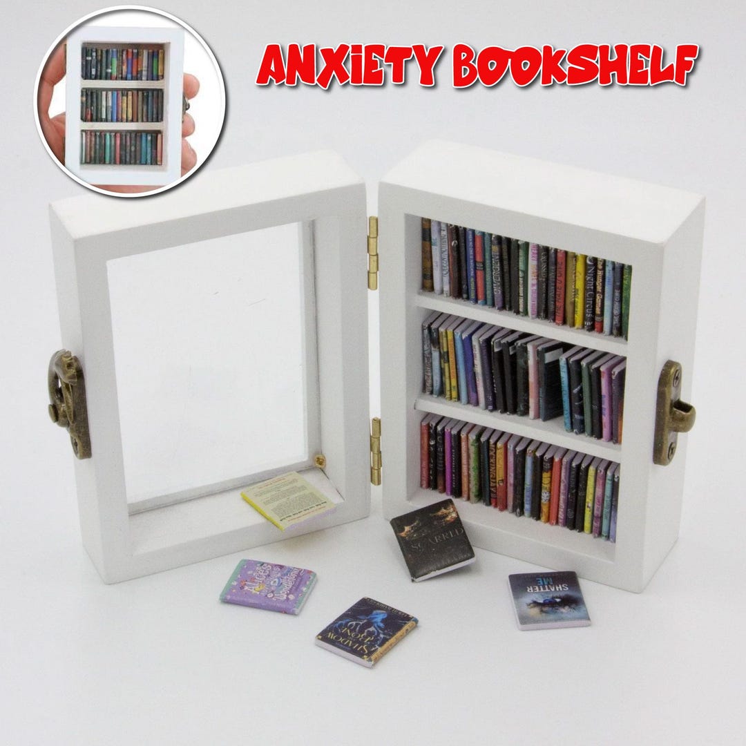 Anxiety Bookshelf Mini Bookshelf Shake, Wooden Shelf Model Inventory ...