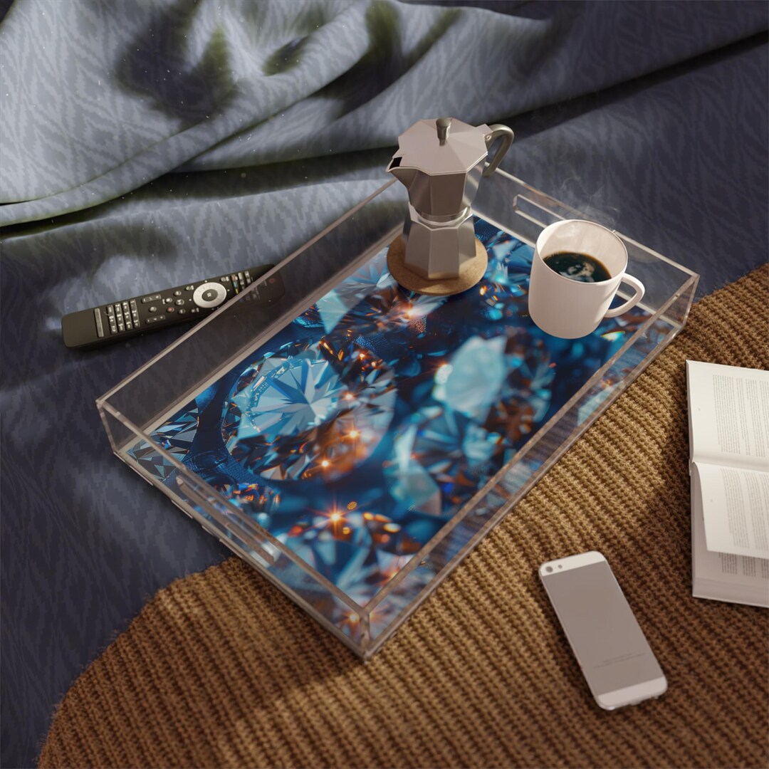 Acrylic Serving Tray: Laminated Artwork, Elegant Home Decor (11” X 17 ...