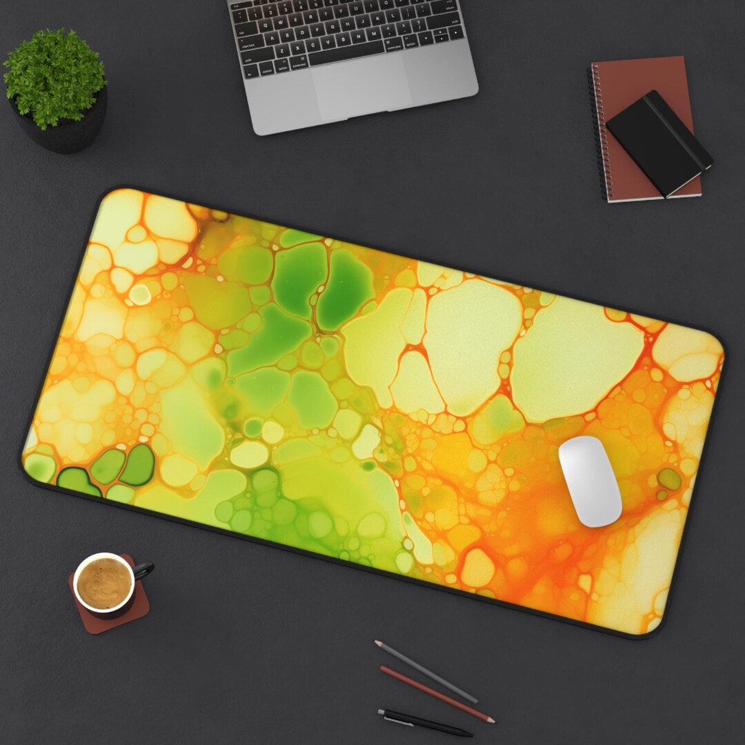 Paradise Bloom Desk Mat, Abstract Neoprene Office Decor - Etsy